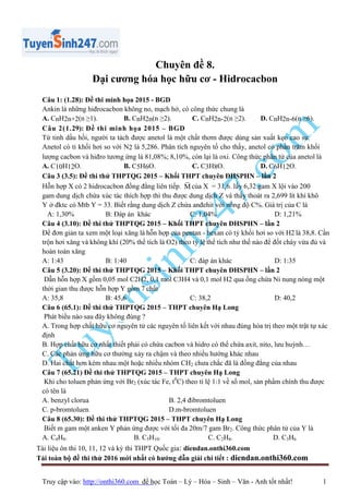8 đại cương hữu cơ hidrocacbon | PDF