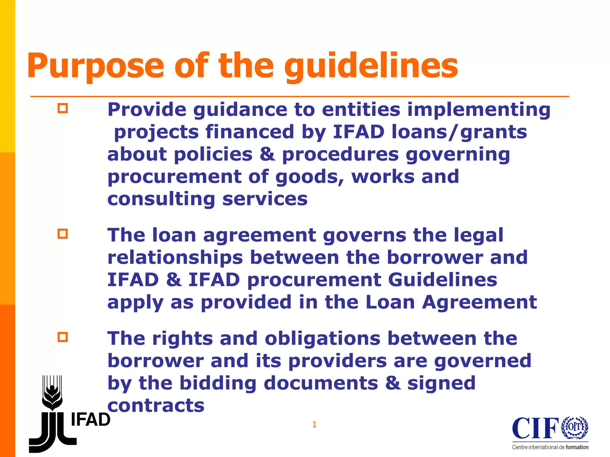 IFAD procurement guidelines | PPT