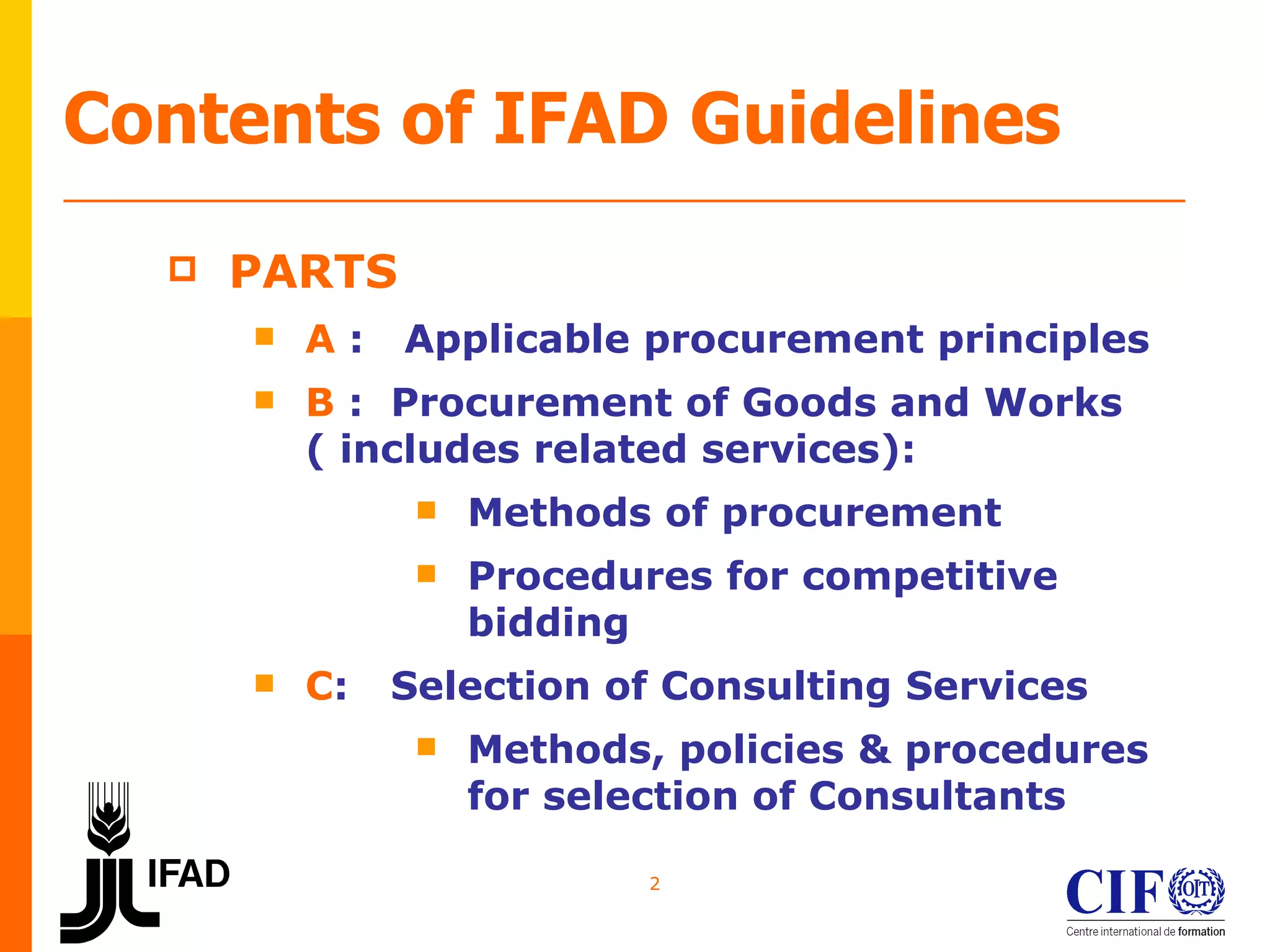 IFAD procurement guidelines | PPT