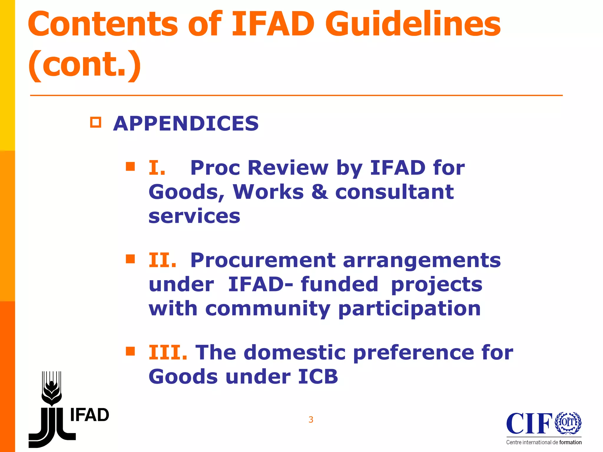 IFAD procurement guidelines | PPT