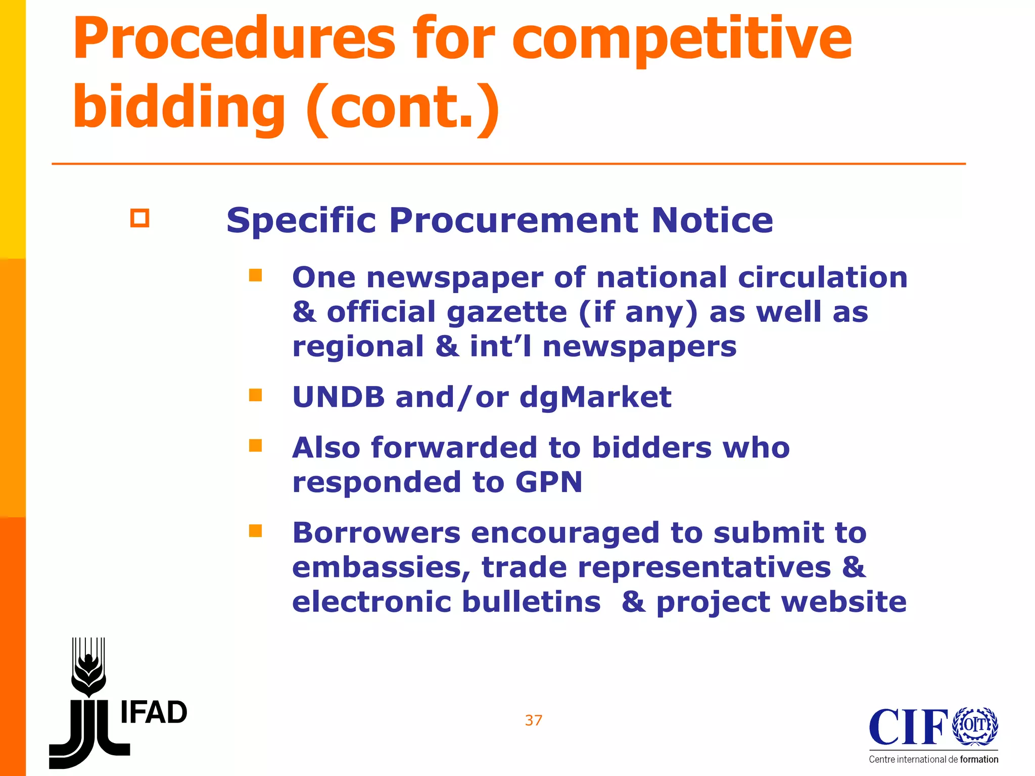 IFAD procurement guidelines | PPT
