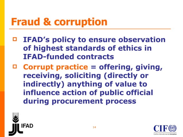 IFAD procurement guidelines | PPT | Business Accounting & Finance ...