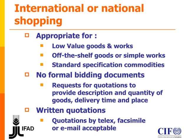IFAD procurement guidelines | PPT | Business Accounting & Finance ...