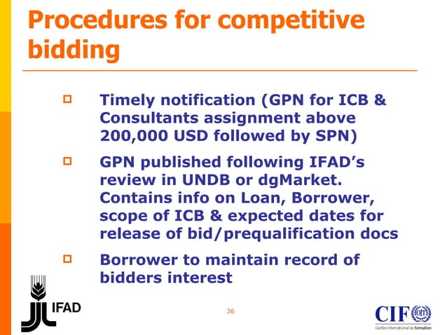 IFAD procurement guidelines | PPT | Business Accounting & Finance ...