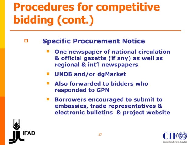 IFAD procurement guidelines | PPT | Business Accounting & Finance ...