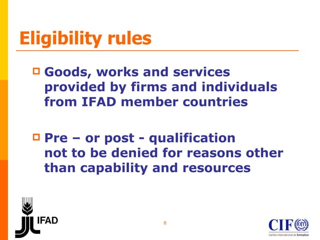 IFAD procurement guidelines | PPT | Business Accounting & Finance ...