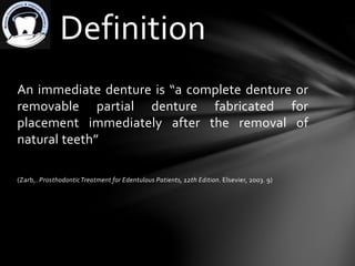 IMMEDIATE DENTURE | PPTX