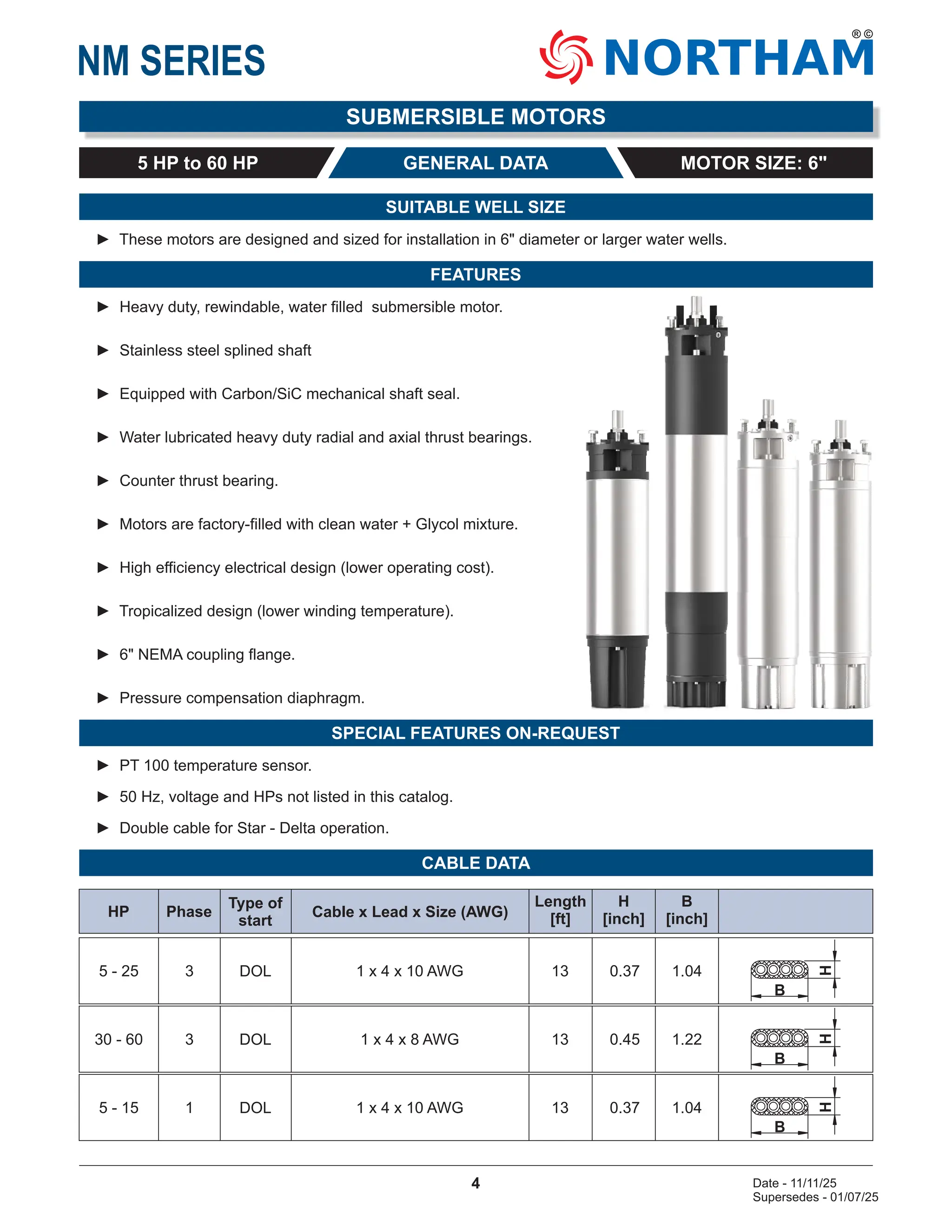 8-Inch 40–150 HP Submersible Motors for Wells & Pumps | Northam Inc USA ...