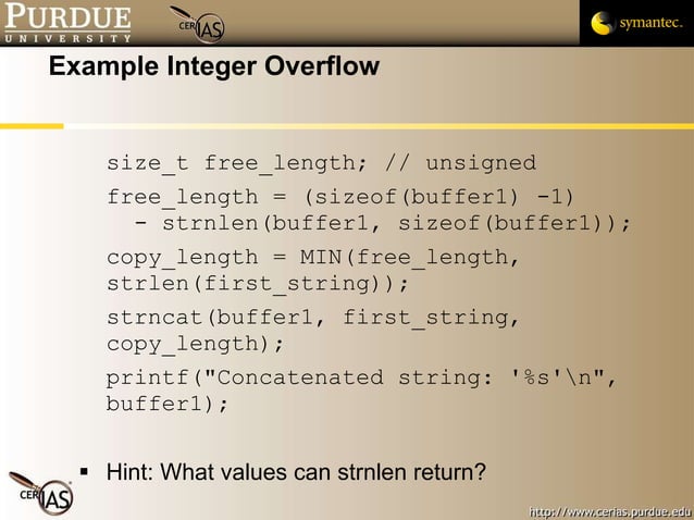 8teger Overflows Ppt
