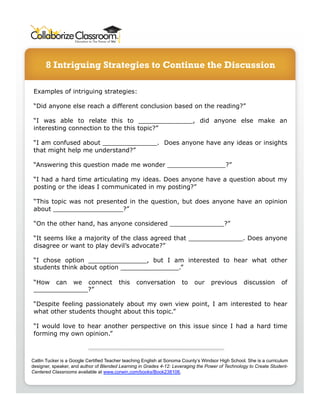 8 intriguing-strategies-to-continue-discussion | PDF | Secondary ...