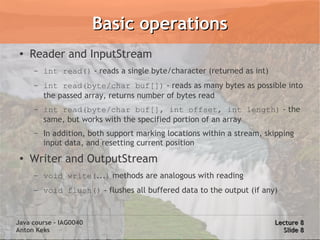 Java Course 8: I/O, Files and Streams | PDF