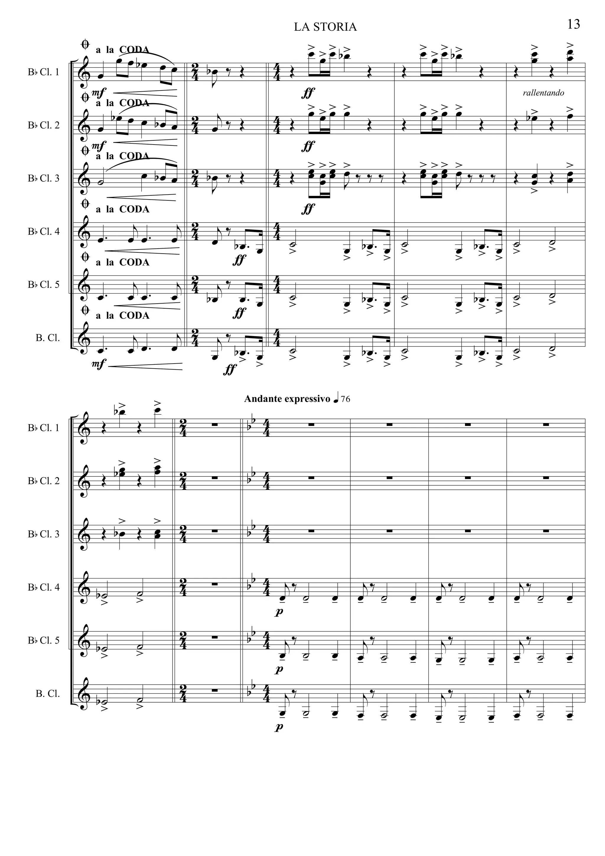 La Storia - Jacob de Haan - Set of Clarinets | PDF