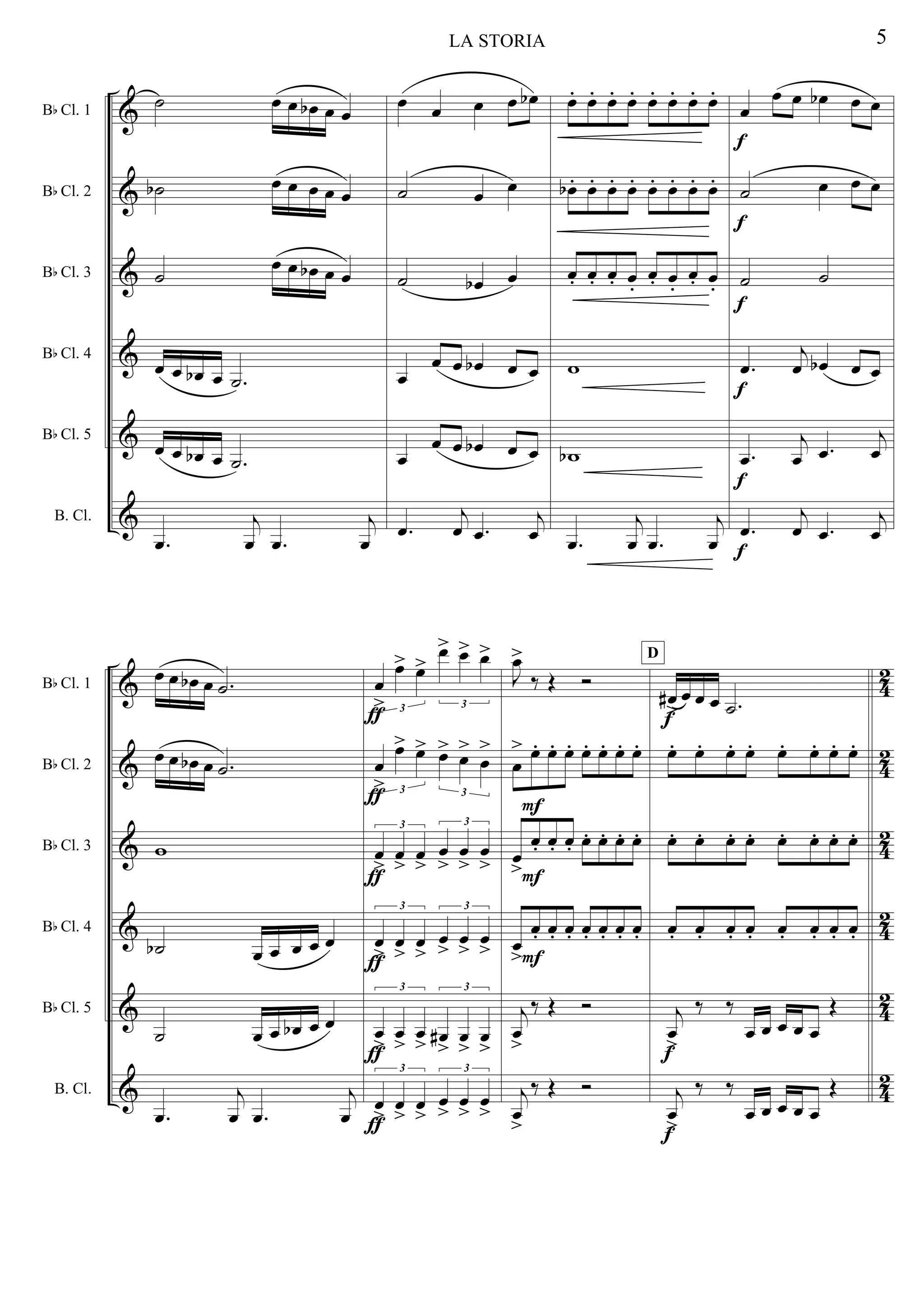 La Storia - Jacob de Haan - Set of Clarinets | PDF