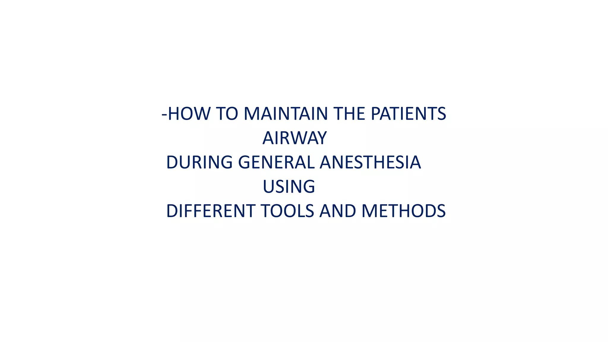 airway management -Anesthesia | PDF
