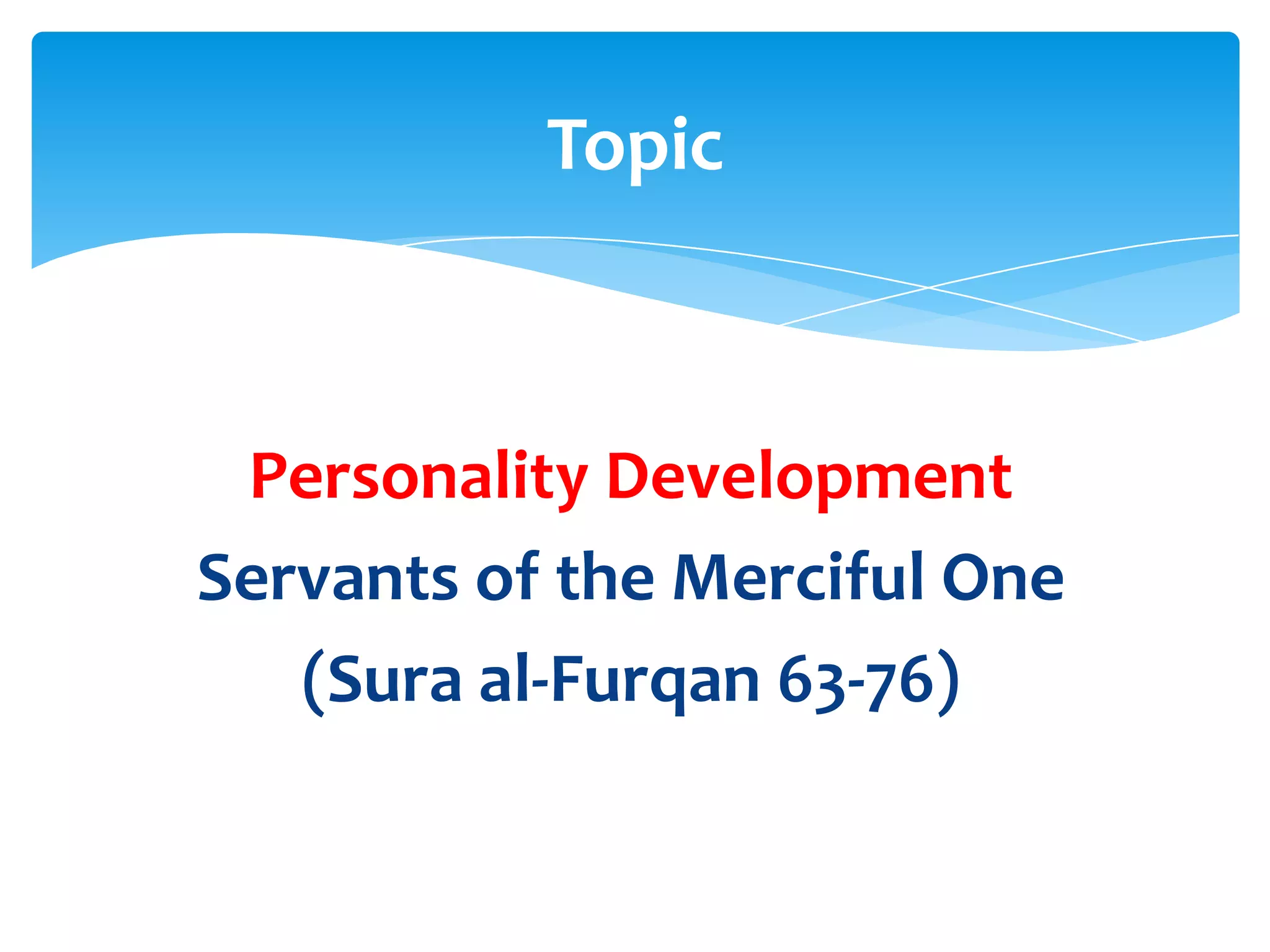 Personality Development in Islam | PPTX
