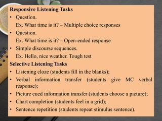 ASSESSMENT: LISTENING COMPREHENSION ASSESSMENT | PPT