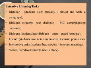 ASSESSMENT: LISTENING COMPREHENSION ASSESSMENT | PPT