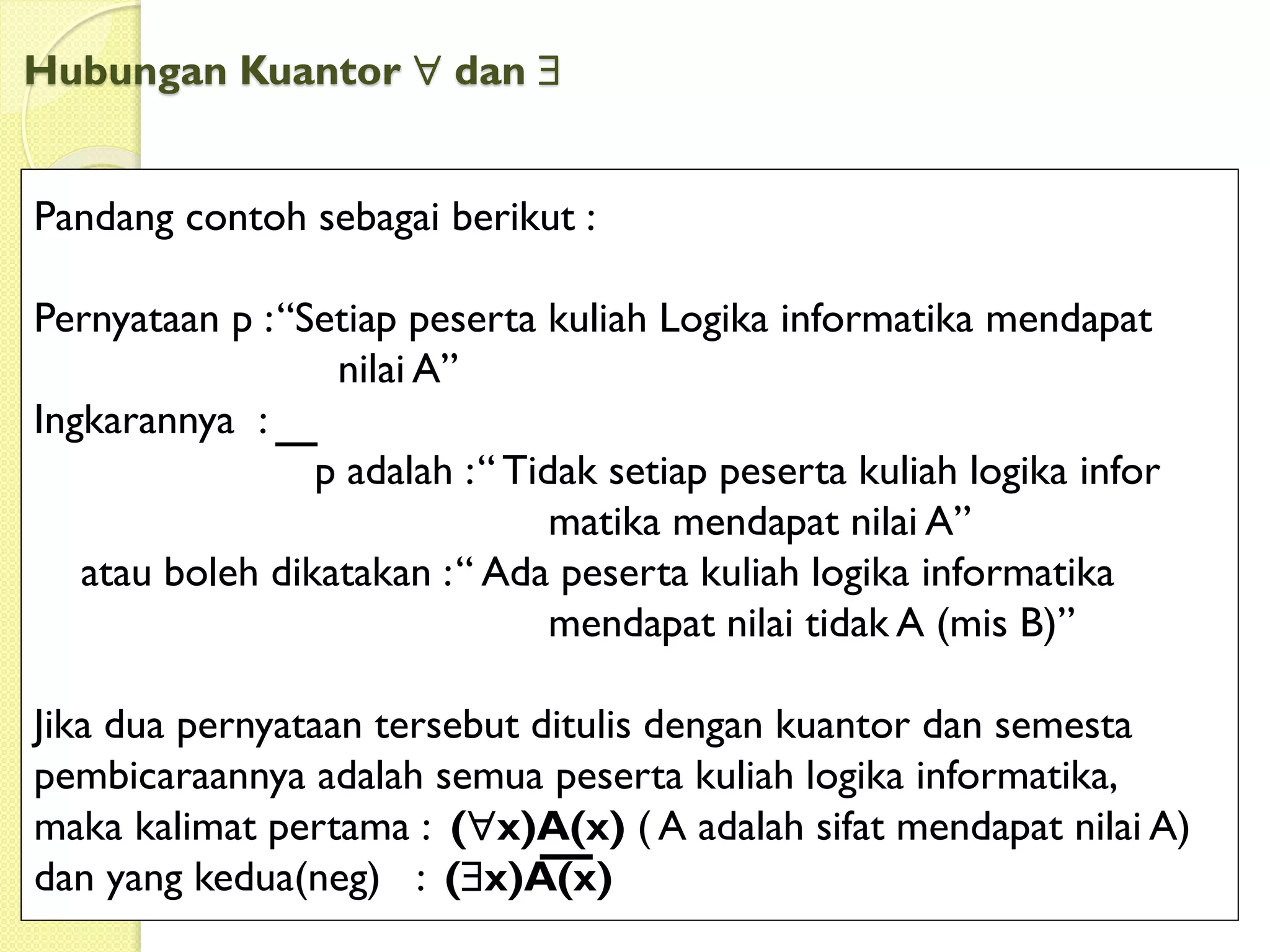 8 logika predikat | PPTX