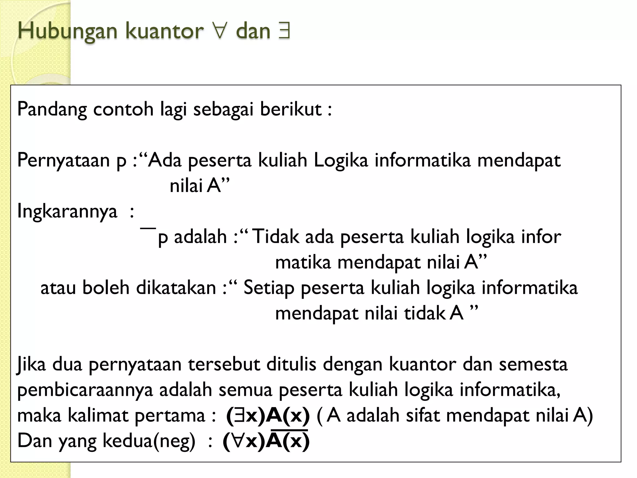 8 logika predikat | PPTX