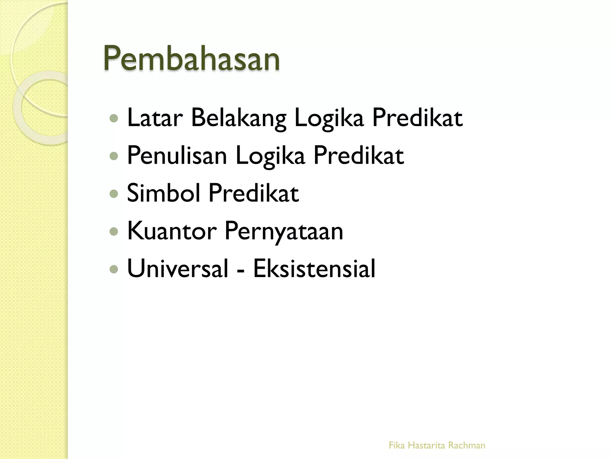 8 logika predikat | PPTX