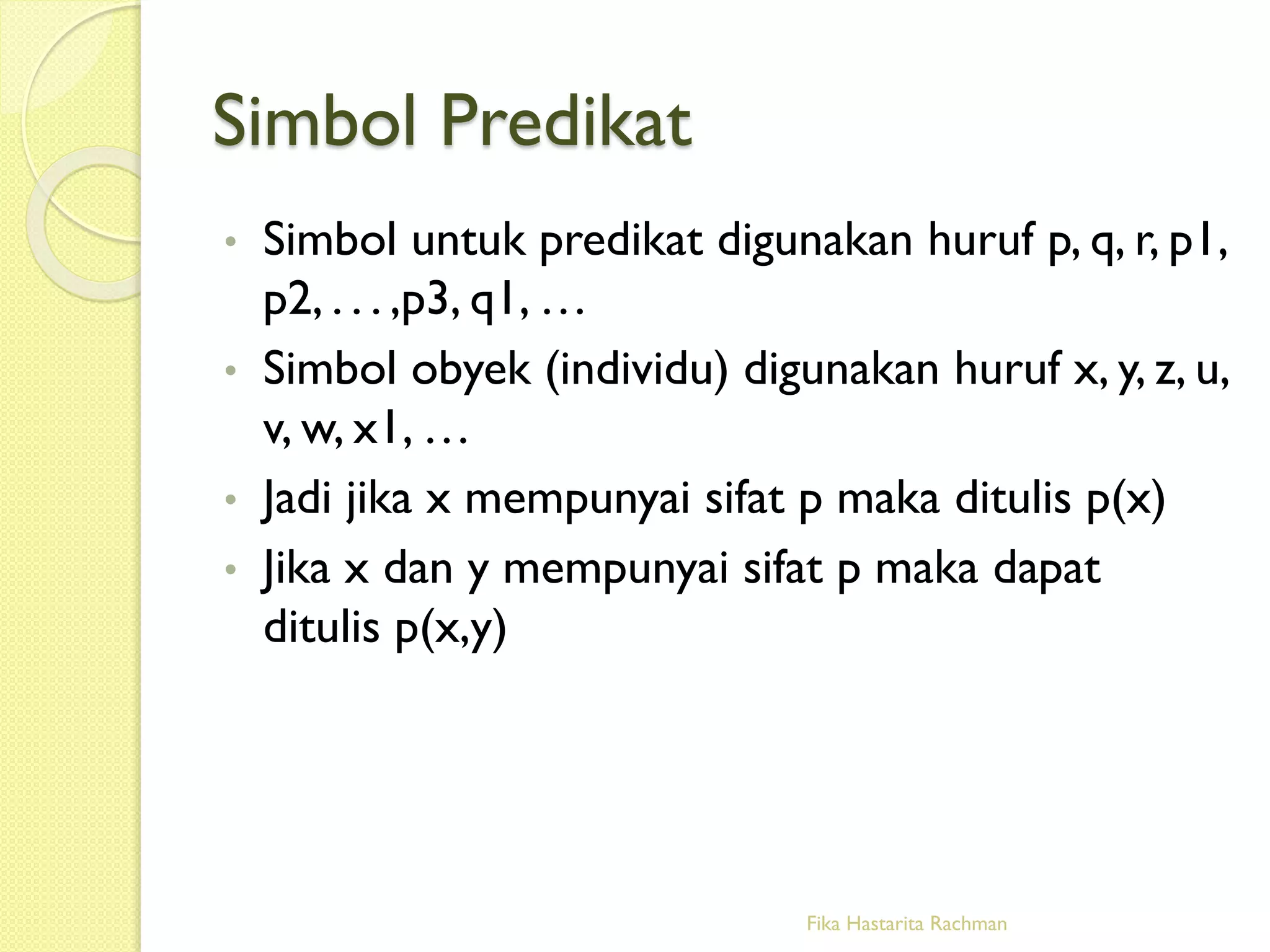 8 logika predikat | PPTX