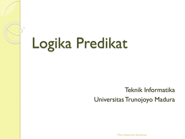 8 logika predikat | PPTX