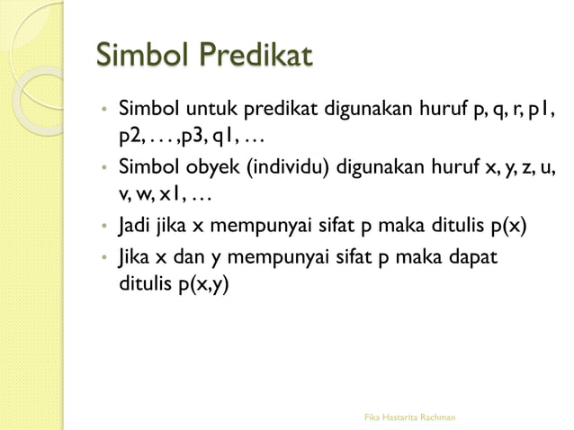 8 logika predikat | PPTX