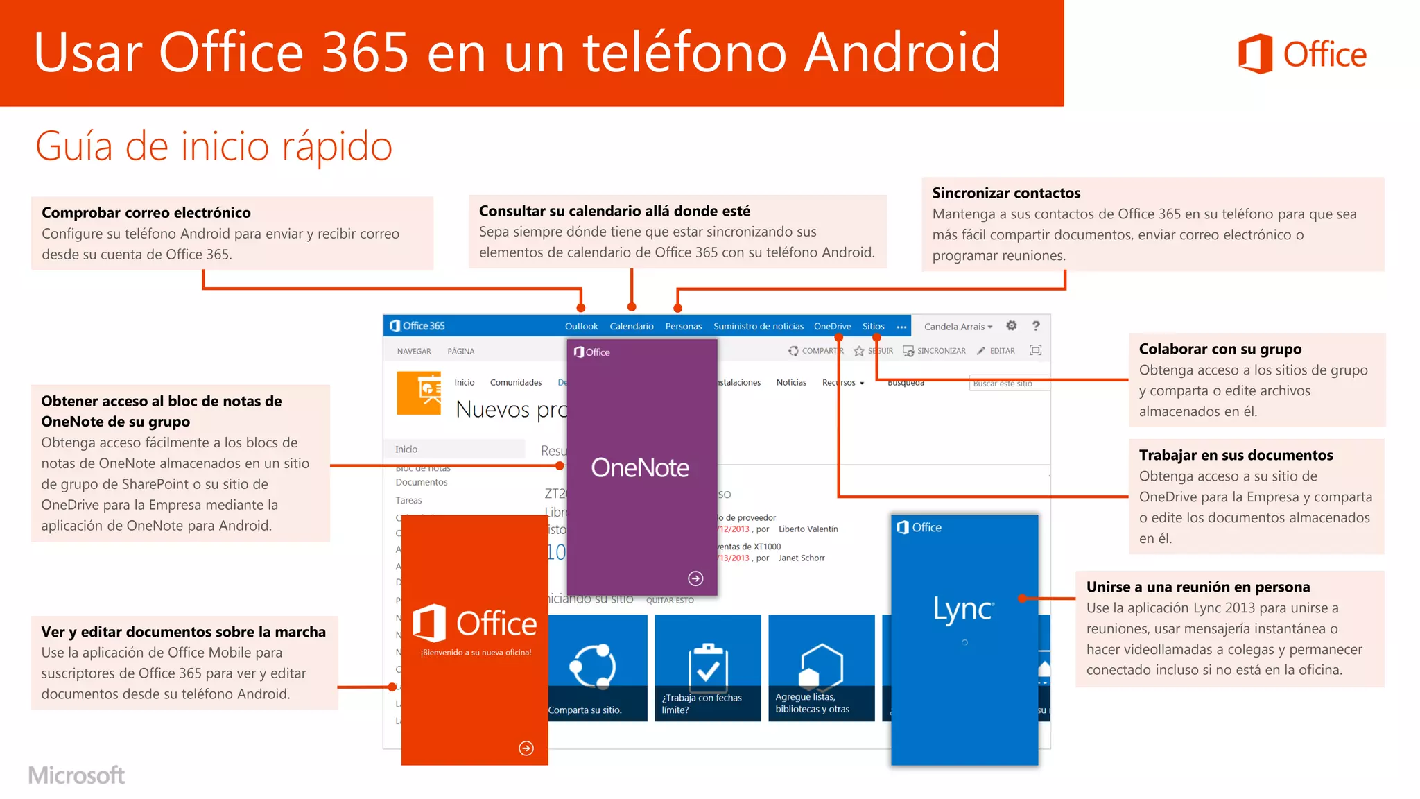Guía Rápida de Microsoft - Usar Office 365 en Android | PDF