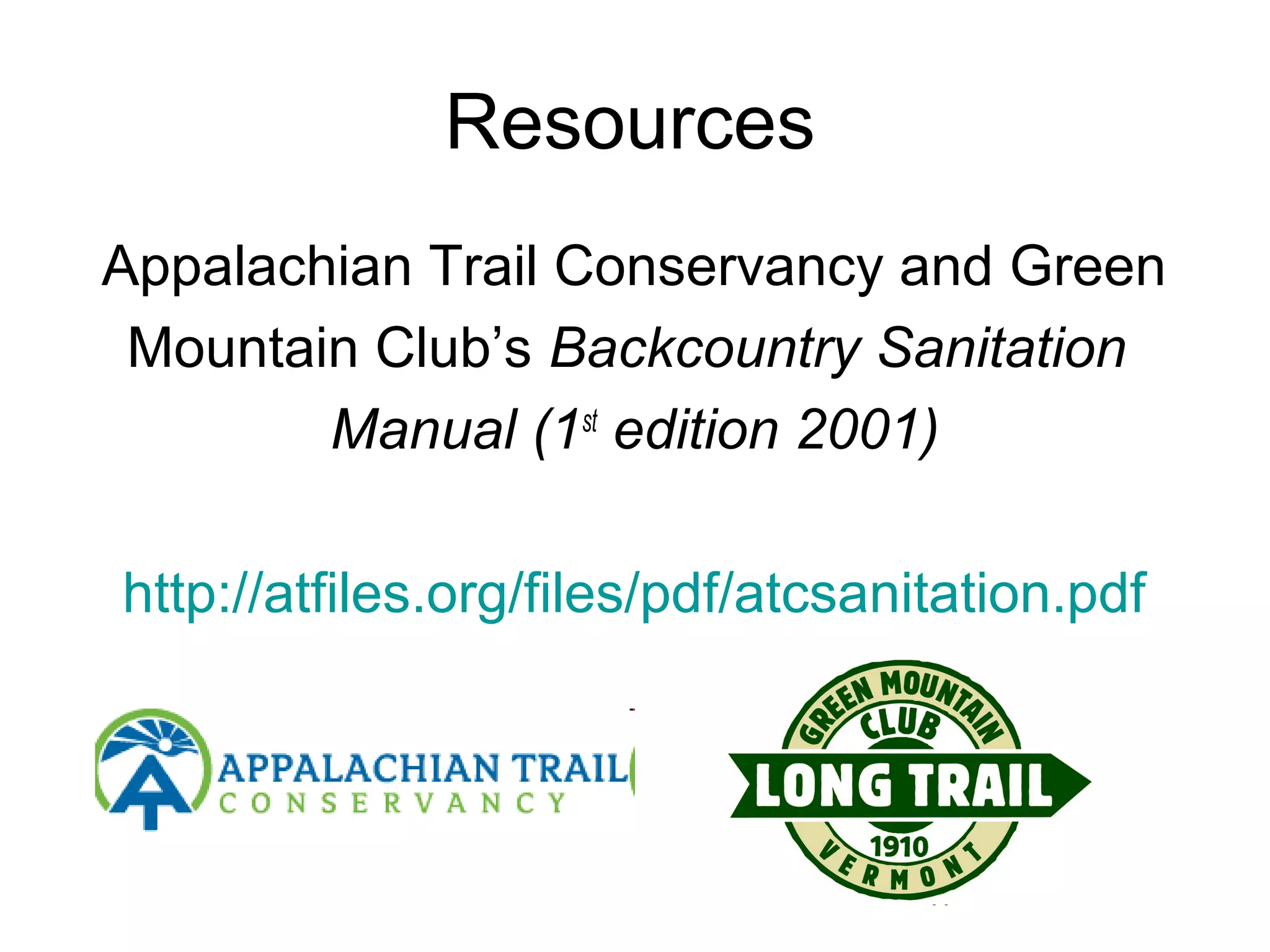 Metheny - The Moldering Privy Green Mountain Club | PPT