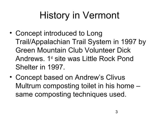 Metheny - The Moldering Privy Green Mountain Club | PPT