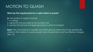 Rules on MOTION-TO-QUASH in the Phils.ppt