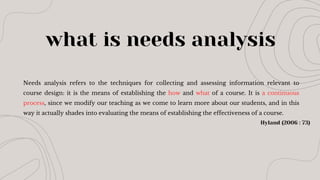 Needs Analysis in ESP testing _ A presentation on NA approaches in ESP ...