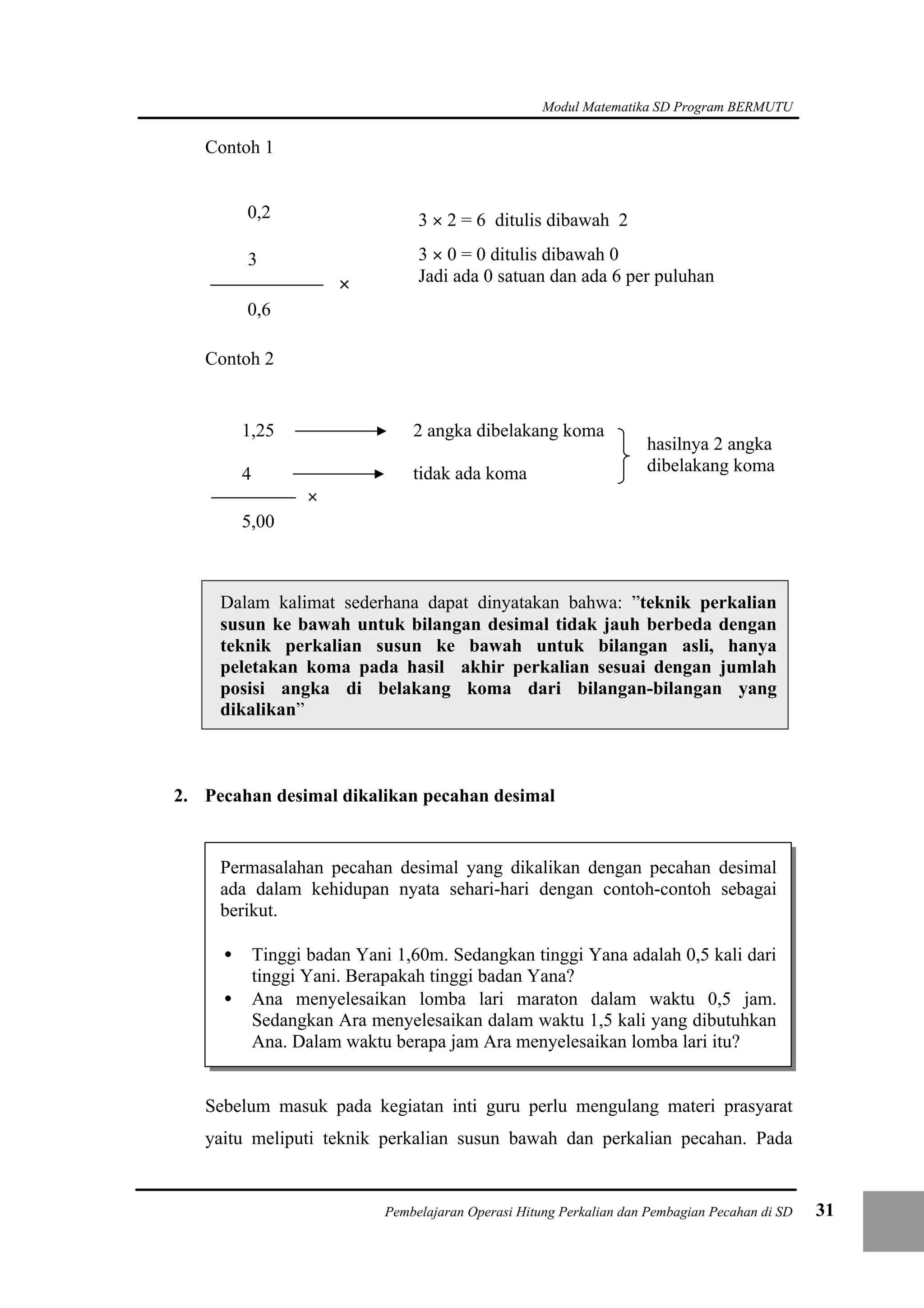 Pembelajaran Operasi Hitung Perkalian & Pembagian Pecahan di SD | PDF