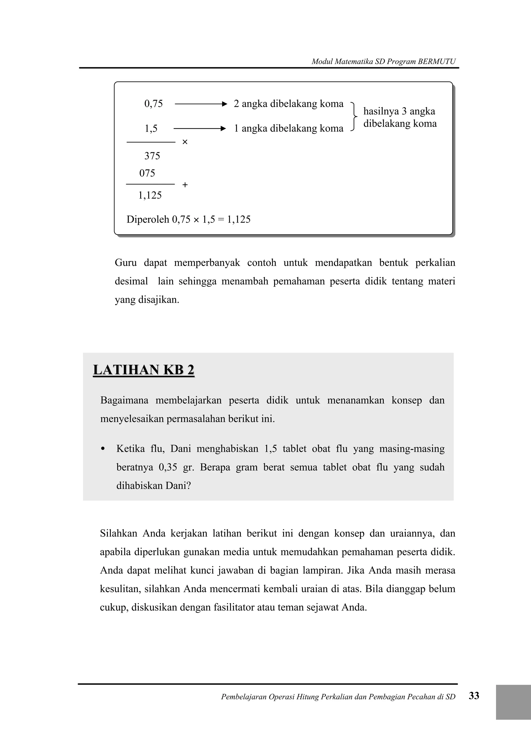 Pembelajaran Operasi Hitung Perkalian & Pembagian Pecahan di SD | PDF