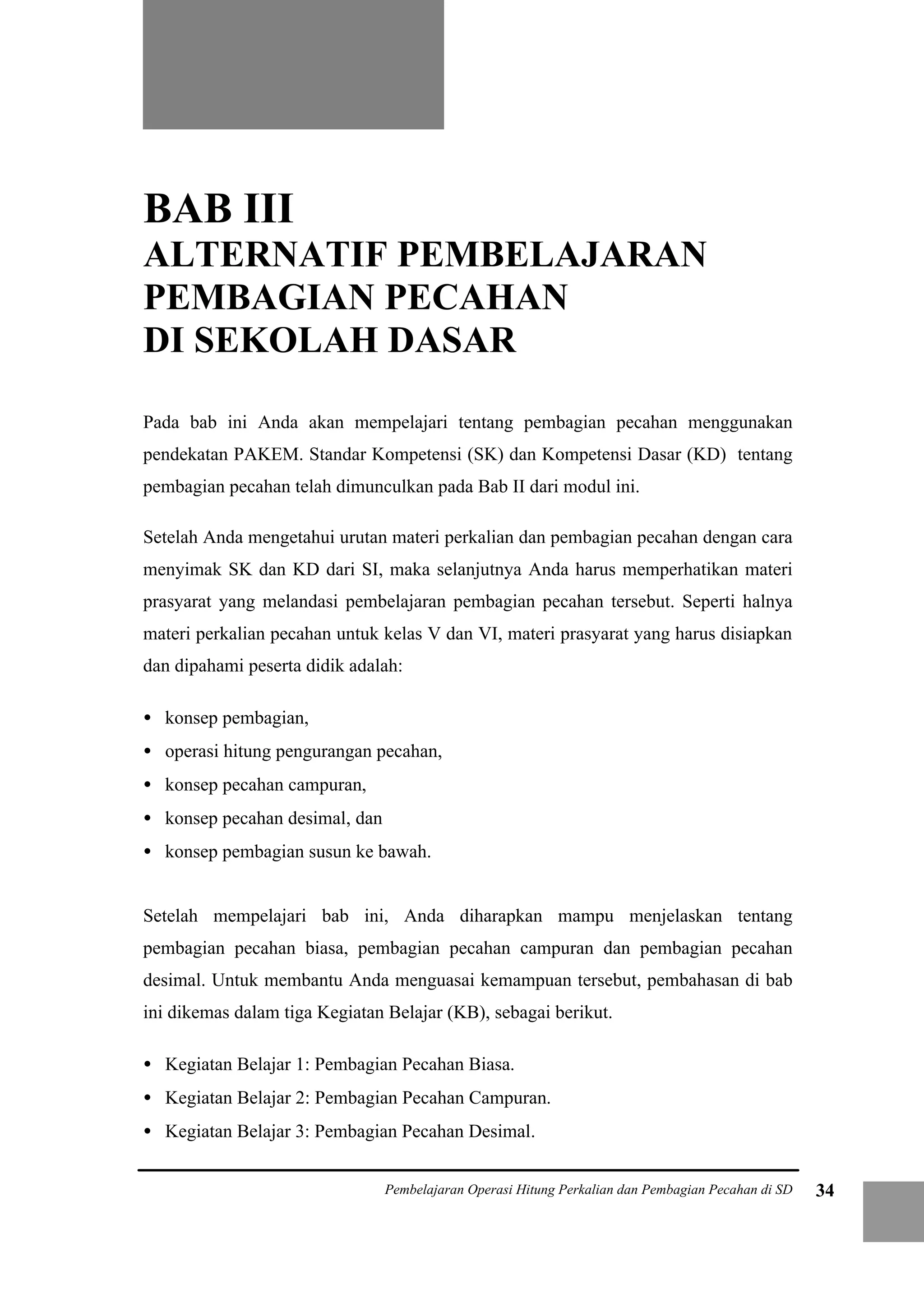 Pembelajaran Operasi Hitung Perkalian & Pembagian Pecahan di SD | PDF