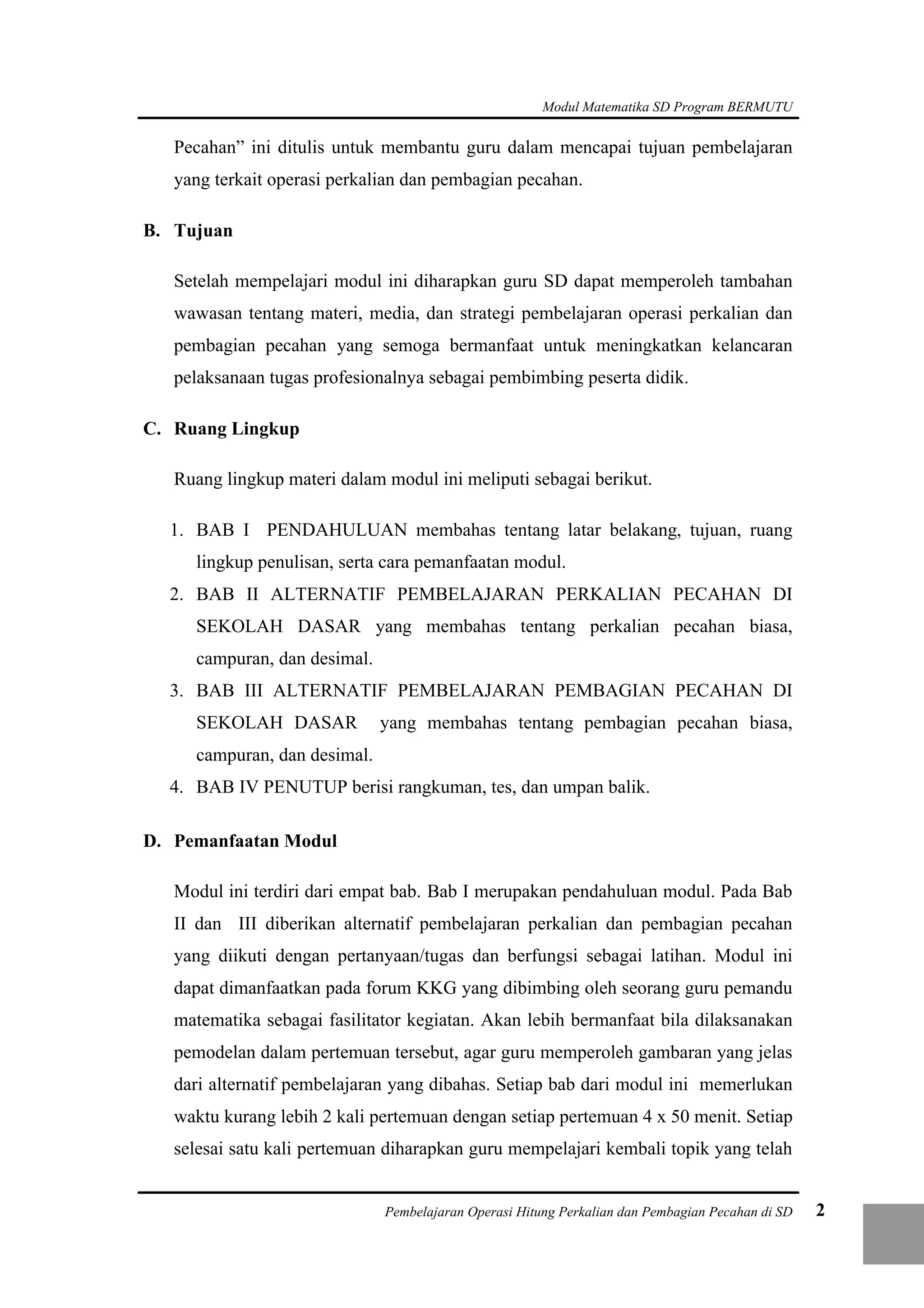 Pembelajaran Operasi Hitung Perkalian & Pembagian Pecahan di SD | PDF