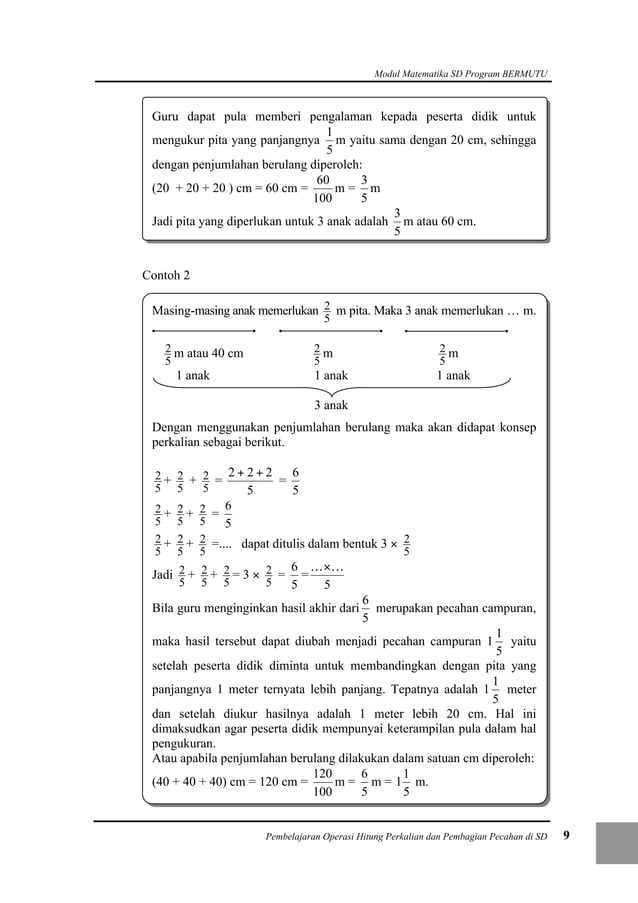 Pembelajaran Operasi Hitung Perkalian & Pembagian Pecahan di SD | PDF