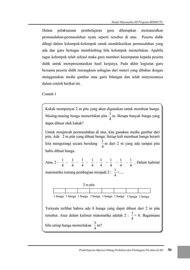 Pembelajaran Operasi Hitung Perkalian & Pembagian Pecahan di SD | PDF