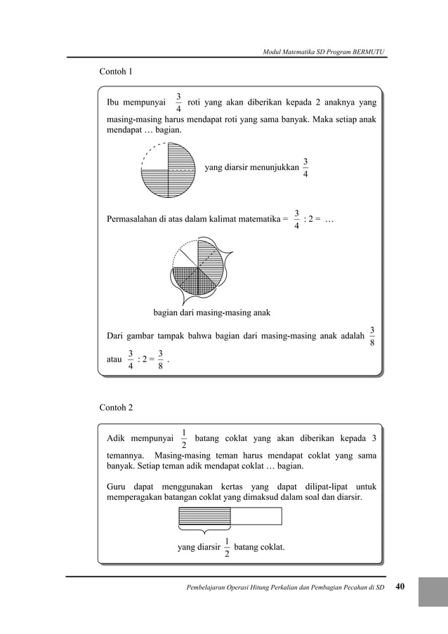 Pembelajaran Operasi Hitung Perkalian & Pembagian Pecahan di SD | PDF