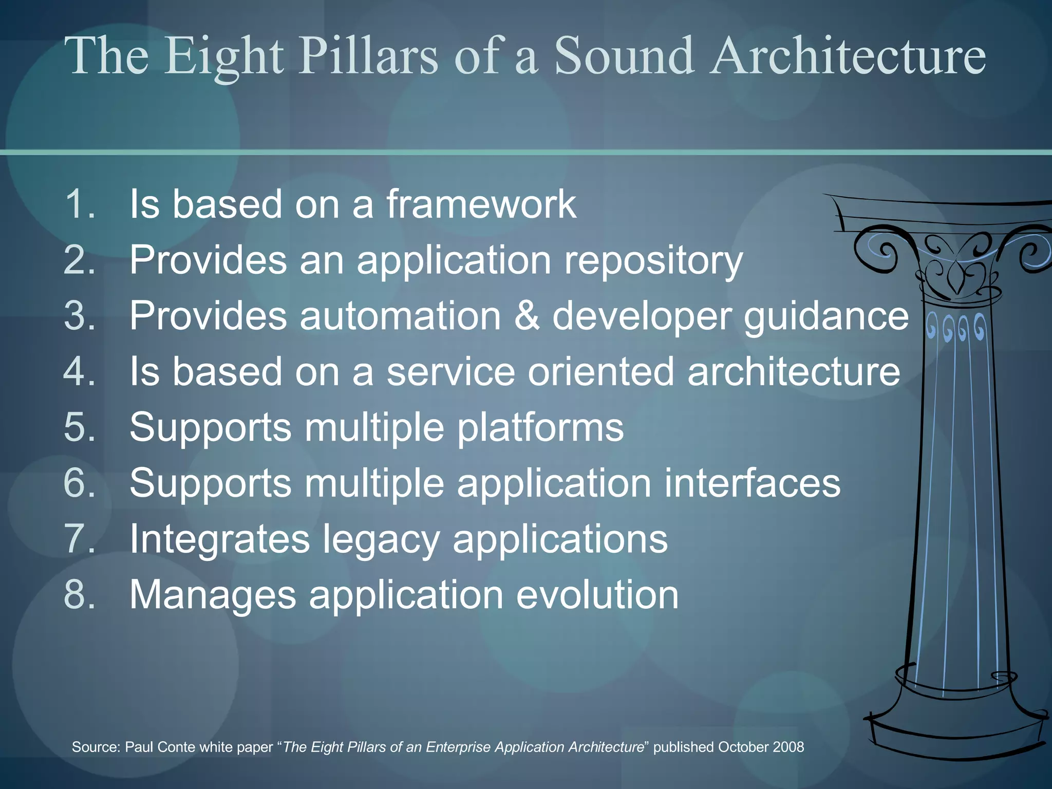 Eight Pillars of an Enterprise Application Architecture | PPT ...