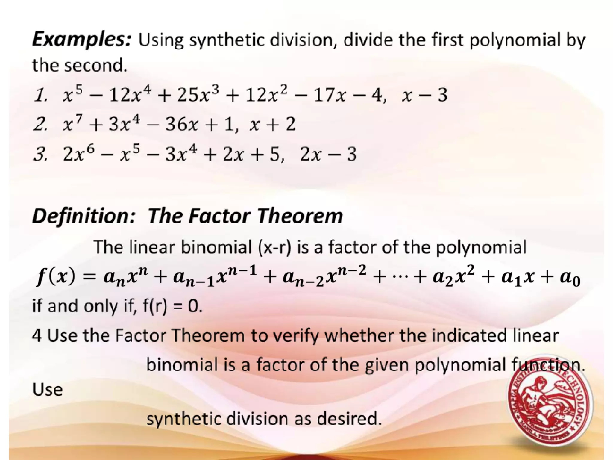 8 polynomial functions | PPTX