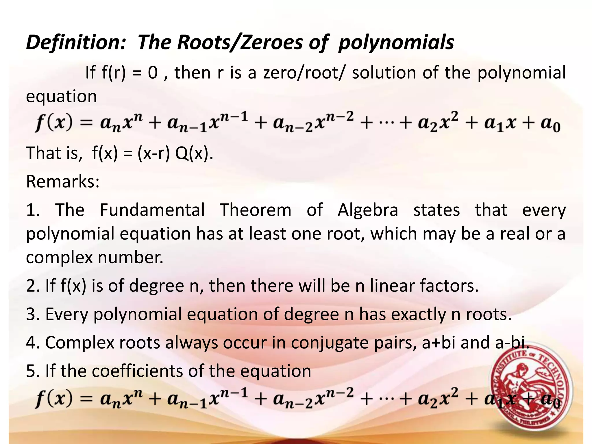 8 polynomial functions | PPT