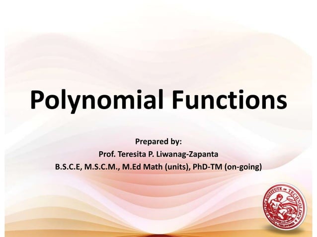 8 polynomial functions | PPT