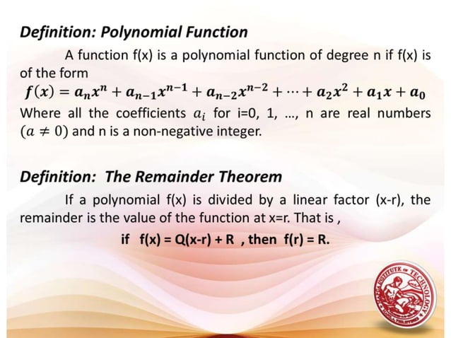 8 polynomial functions | PPT