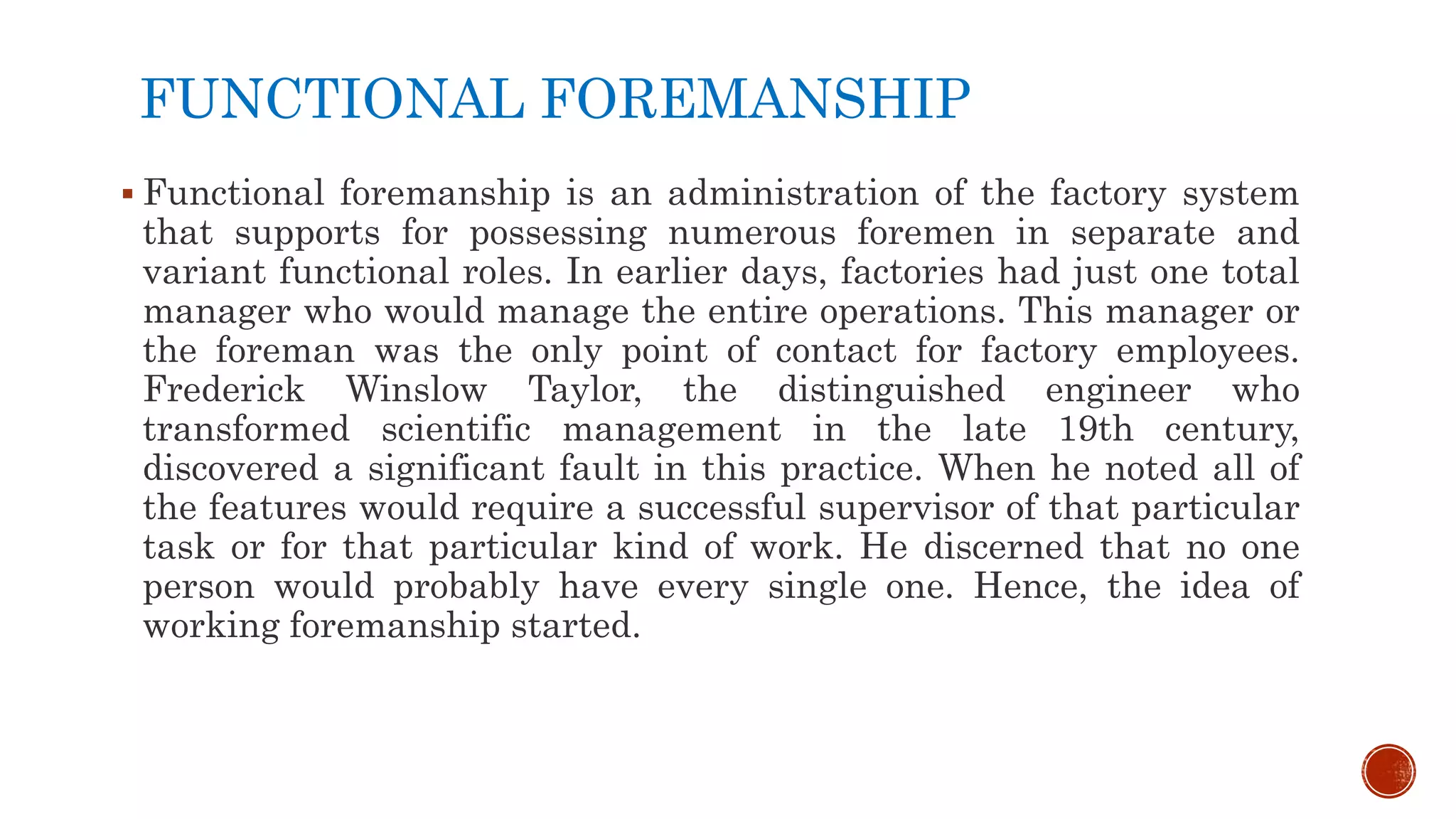 FW Taylor Principles of Scientific Management | PPTX