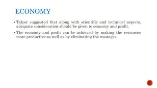 FW Taylor Principles of Scientific Management | PPTX