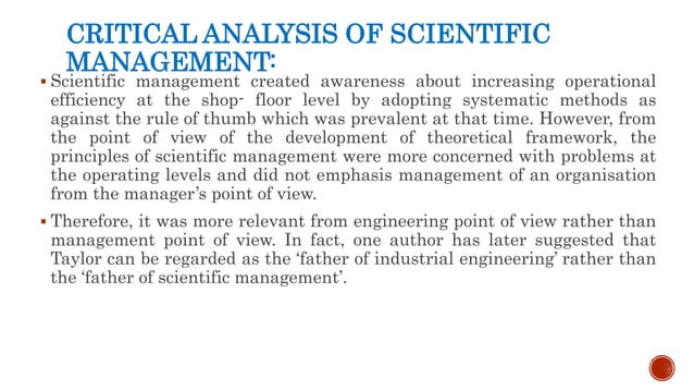 FW Taylor Principles of Scientific Management | PPTX
