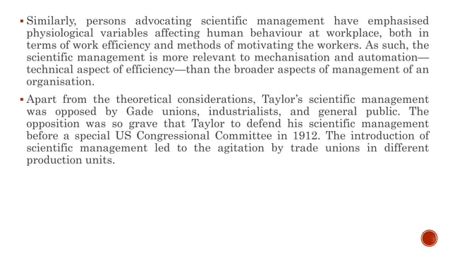 FW Taylor Principles of Scientific Management | PPTX