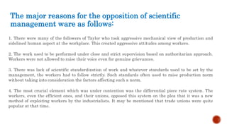 FW Taylor Principles of Scientific Management | PPTX