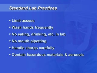 8. principles of biosafety, biocontainment & program management (nbb160 ...